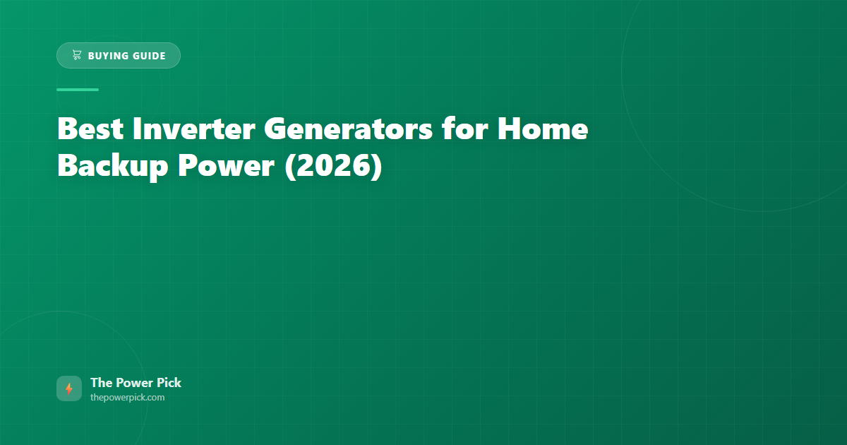 Best Inverter Generators for Home Backup Power (2026) | The Power Pick