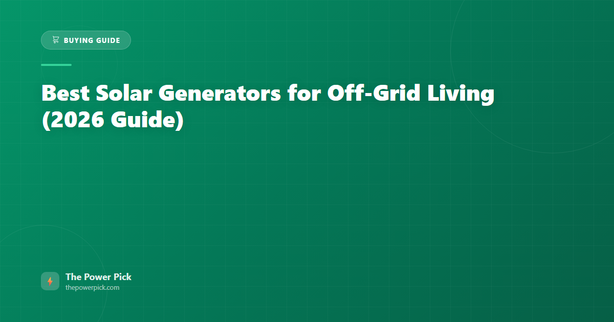 Best Solar Generators for Off-Grid Living (2026 Guide) | The Power Pick